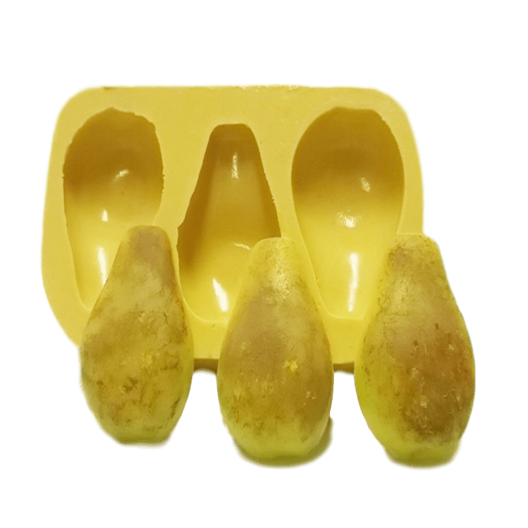 Molde de Silicone pêra 3 cavidades – Lashimiecia